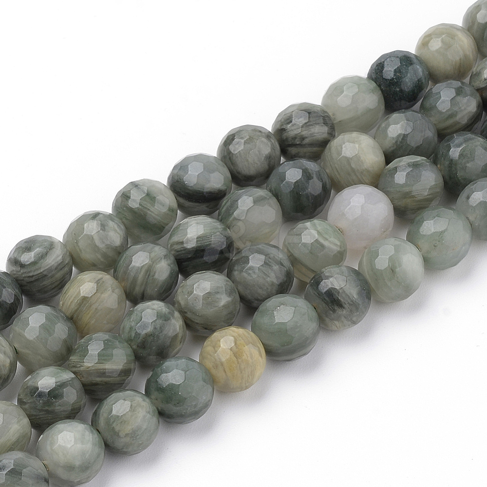Wholesale Natural Green Line Jasper Beads Strands - Jewelryandfindings.com