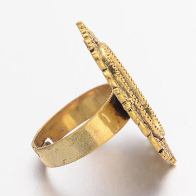 Wholesale Vintage Adjustable Iron Finger Ring Components Alloy Cabochon ...